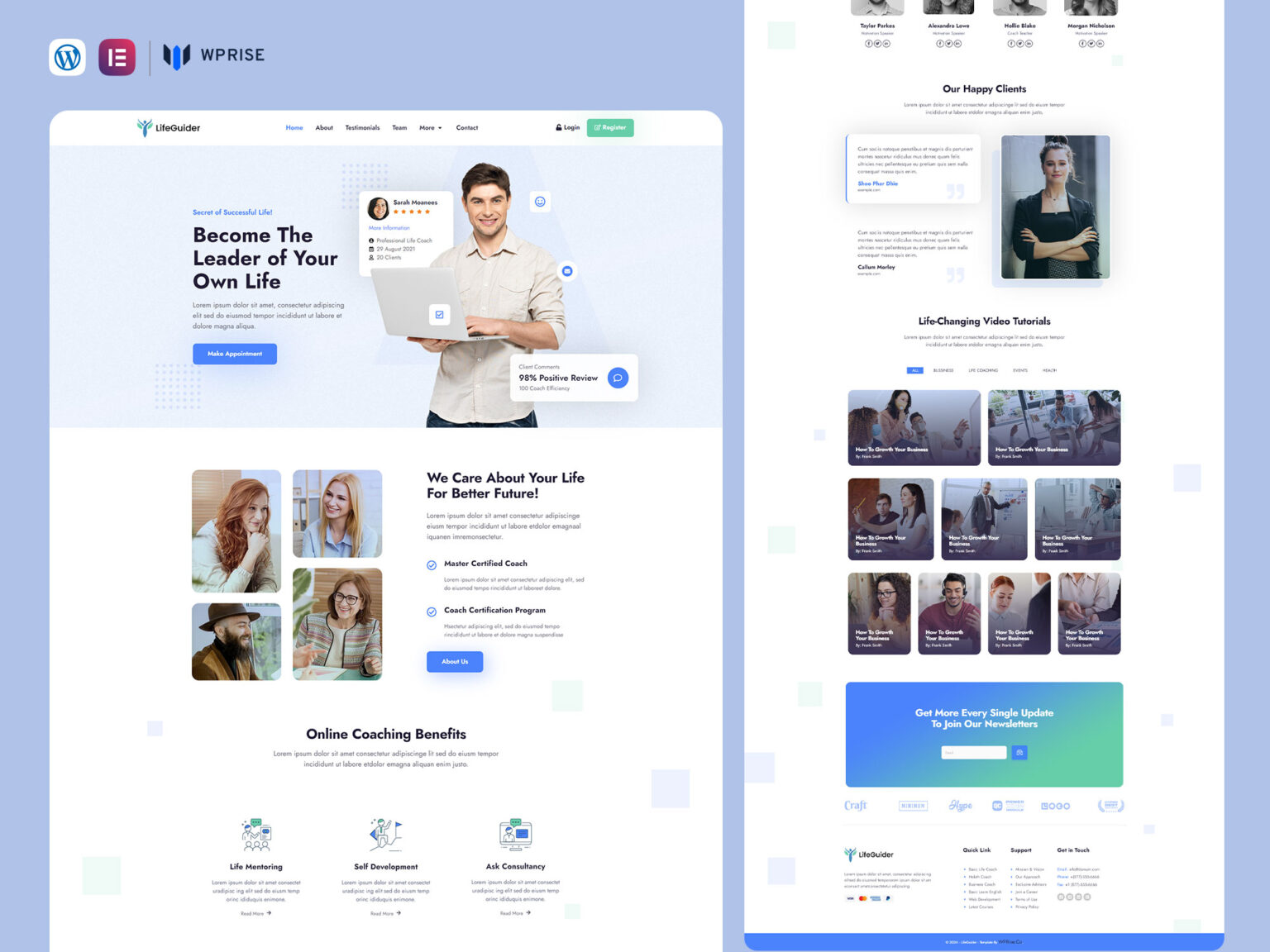 LifeGuider - Life Coach & Motivational Speaker Elementor Template - WPRise