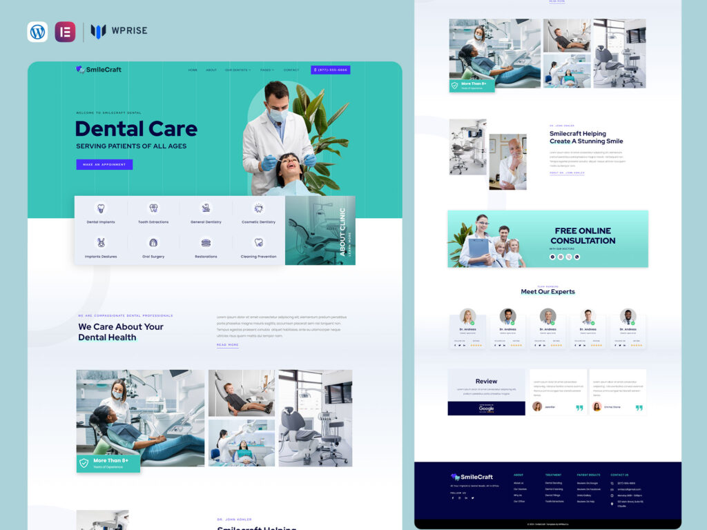 PureDent - Dentist & Dental Clinic Elementor Template - WPRise