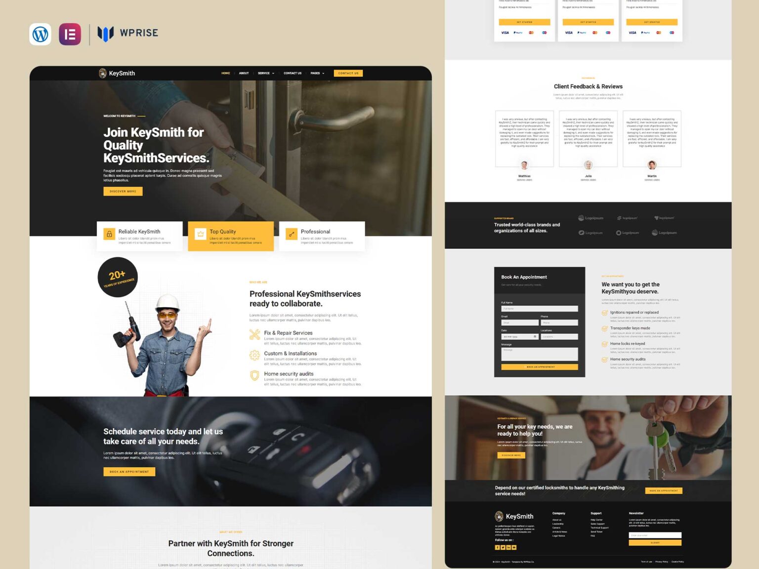 KeySmith - Key Maker Services Elementor Pro Template - WPRise