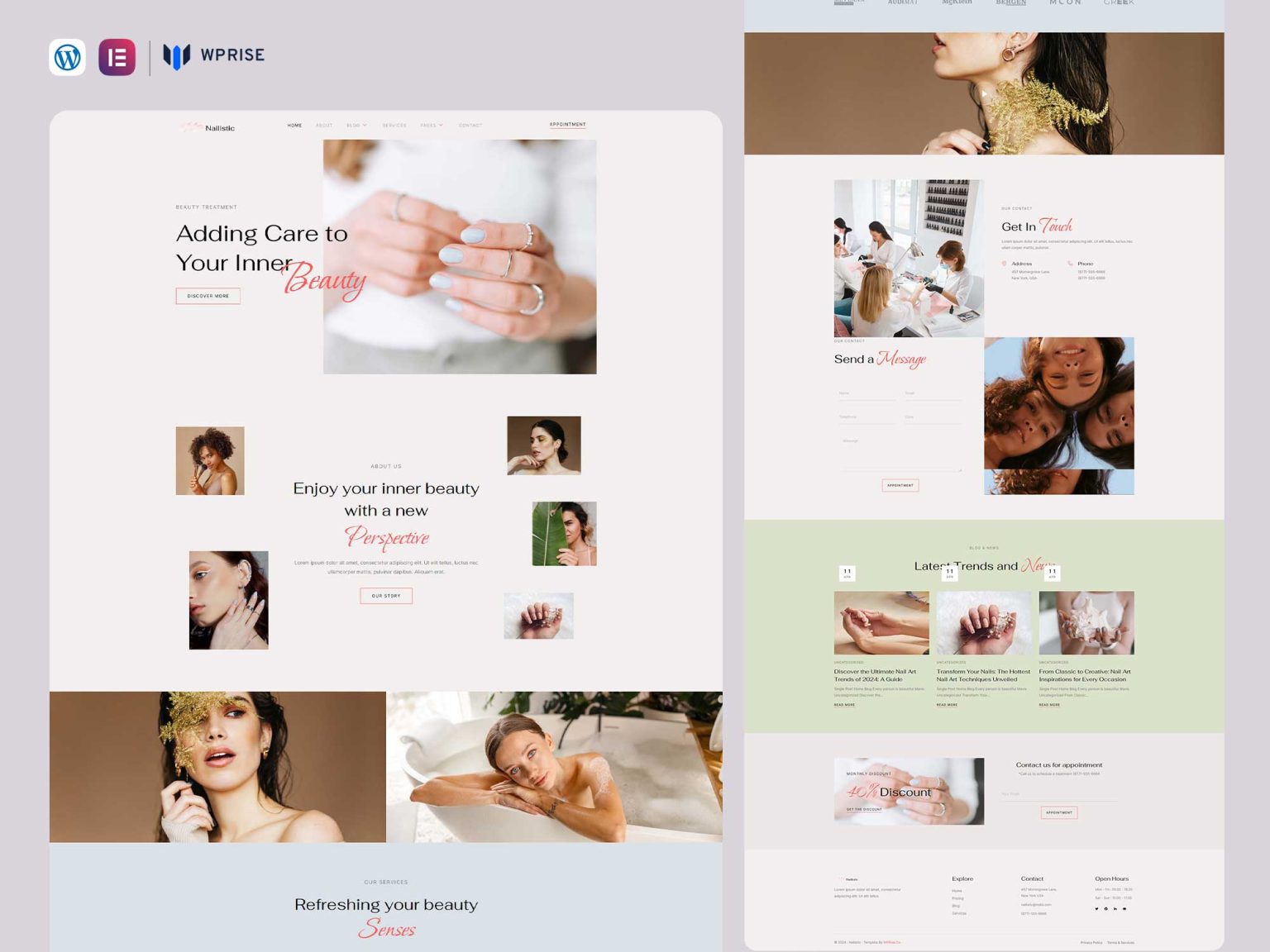 Nailistic - Nail Parlour & Beauty Care Elementor Template - WPRise