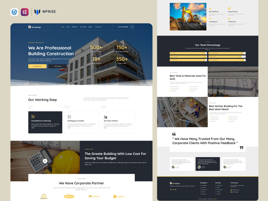 RockRidge - Building & Construction Elementor Template - WPRise