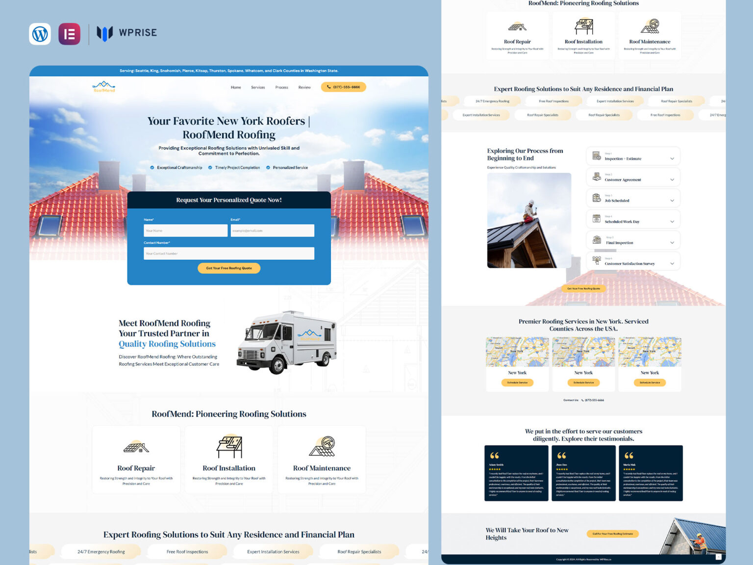 Roofix - Roofing Landing Page Template - WPRise