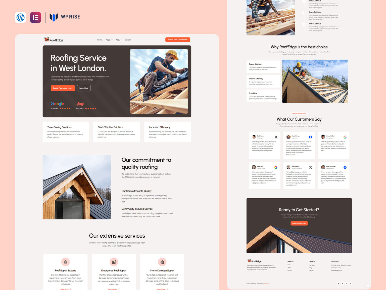 Roofix - Roofing Landing Page Template - WPRise