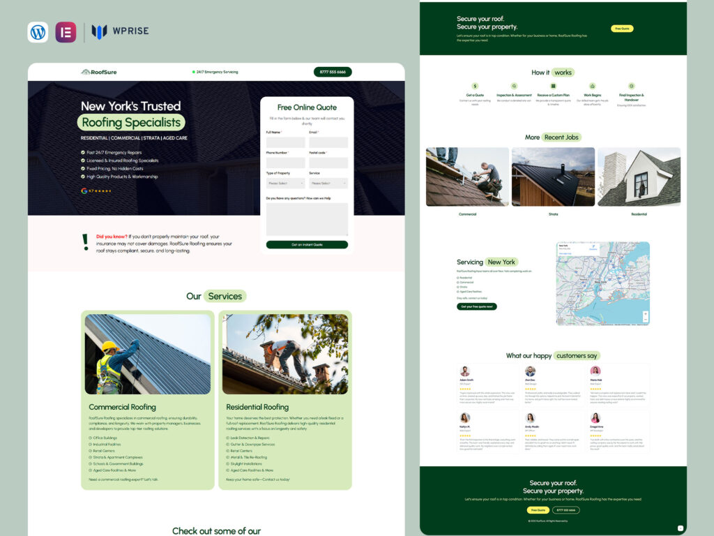 RoofTiles - Roofing Landing Page Template - WPRise