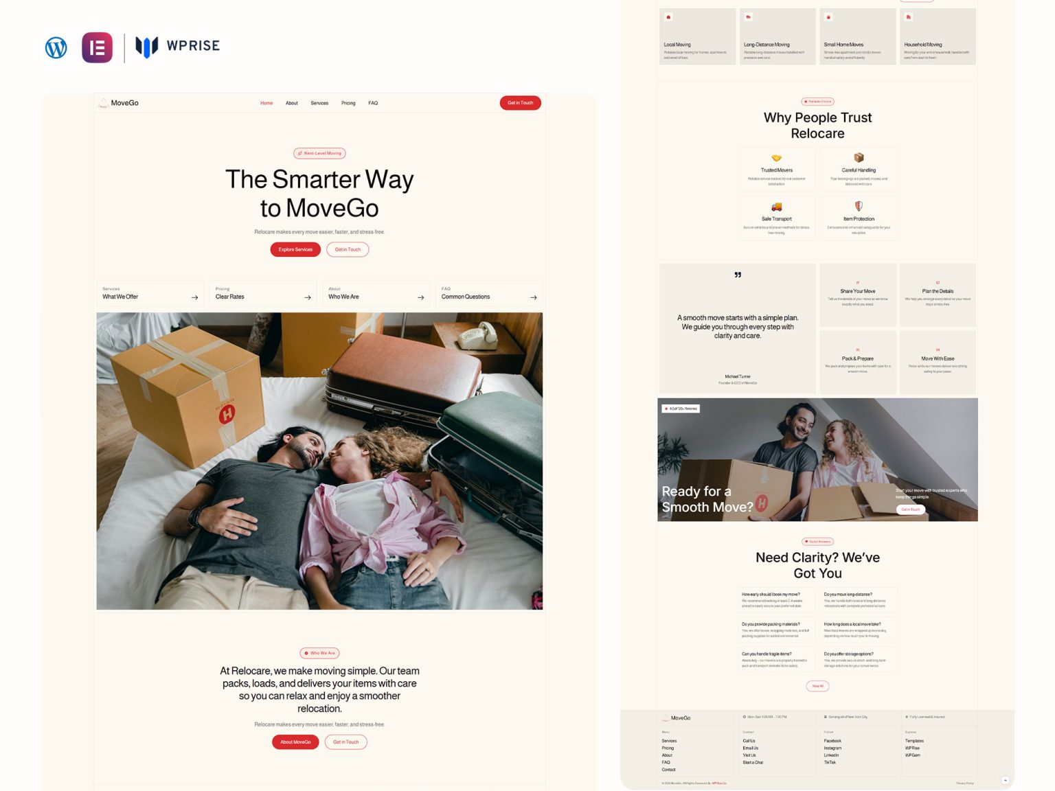 MoveGo - Moving Service Website Elementor Template - WPRise